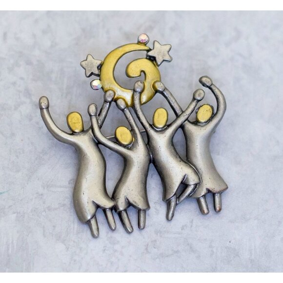 DD | Jewelry | Vintage People Festival Moon Sky Starry Sky Brooch By Dd ...